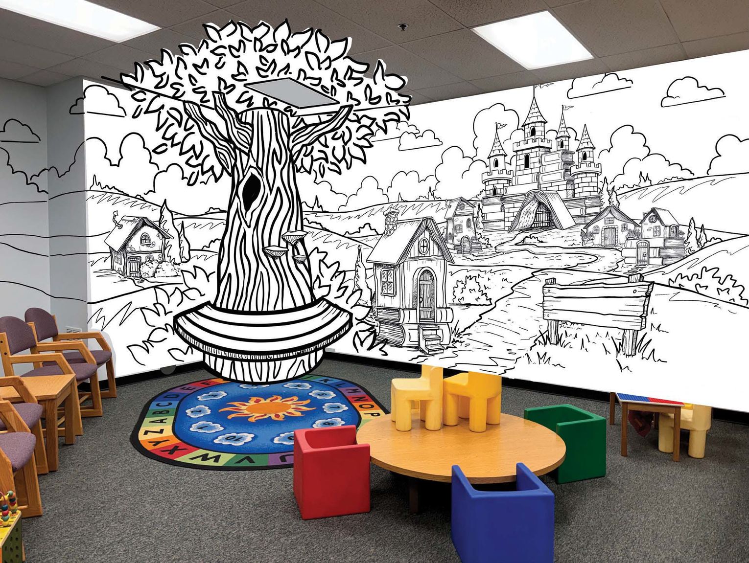 3D tree, second mural coming to library
